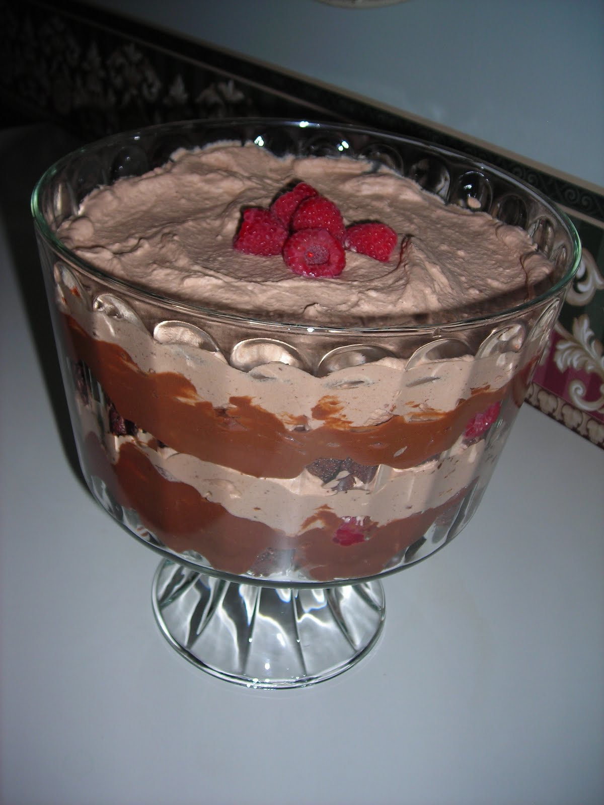 For The Love of Sweets!: Triple Chocolate Trifle With Raspberries