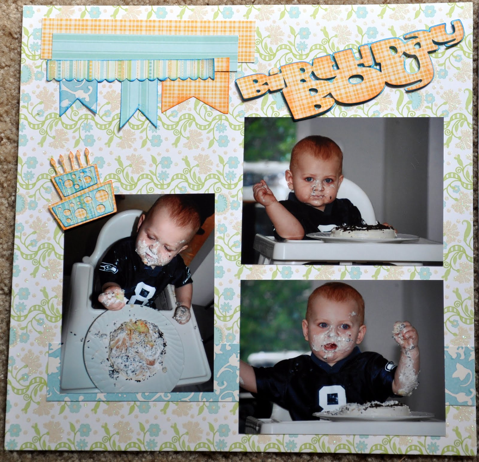 Scrappin' 2 baby girls: Birthday Boy Layout