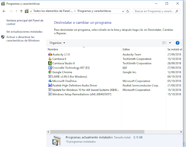 Informatica: El panel de control