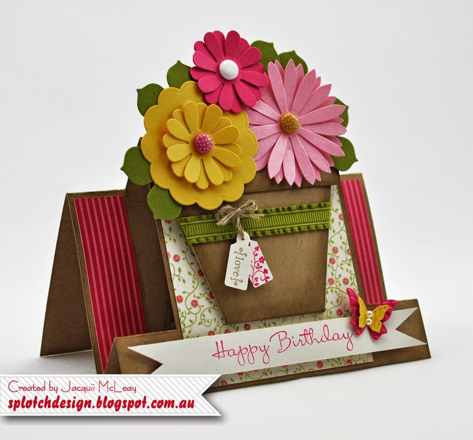 Splotch Design - Adding ink to paper!: Flower Pot Birthday Card