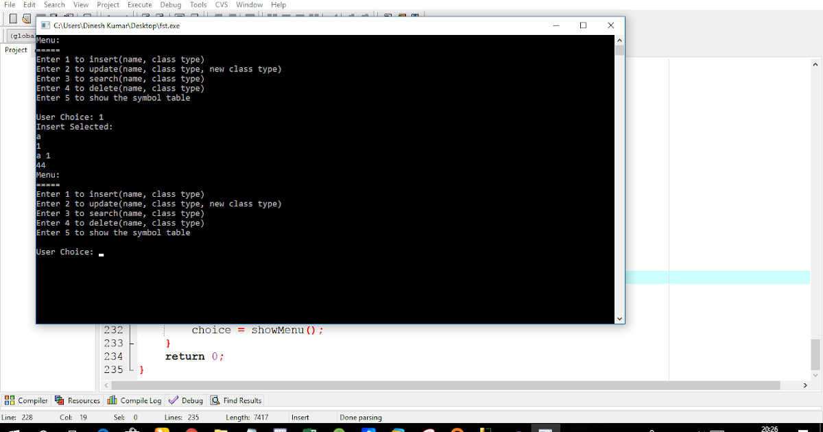 Implementation of Symbol Table Implementation of Symbol Table