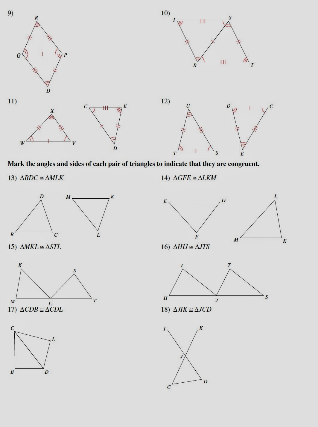 Mr. Matt's Math Classes: Assignment - Congruence and Triangles