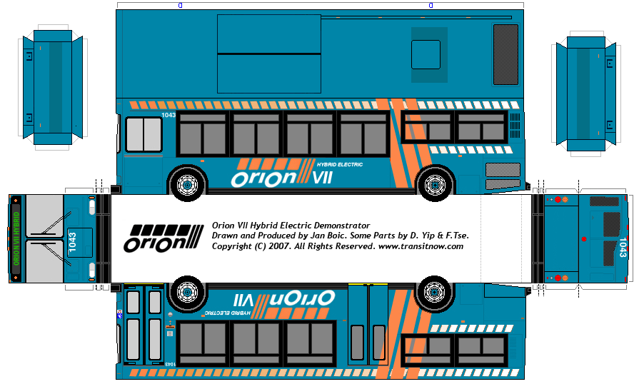 SP. Papel Modelismo: PaperCraft Bus Orion VII HEV