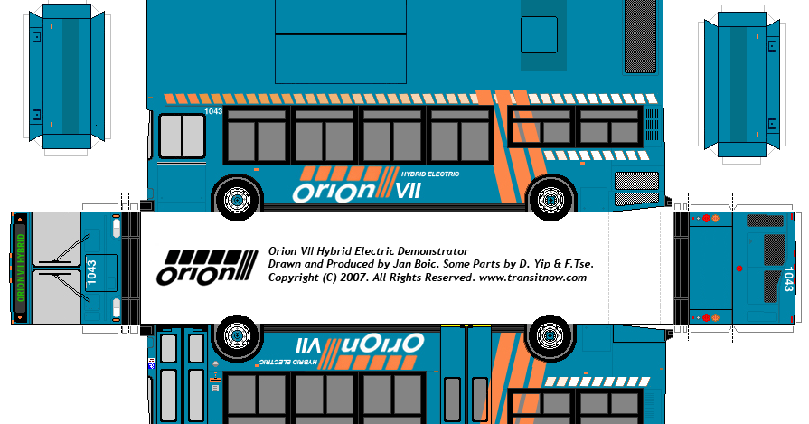 SP. Papel Modelismo: PaperCraft Bus Orion VII HEV