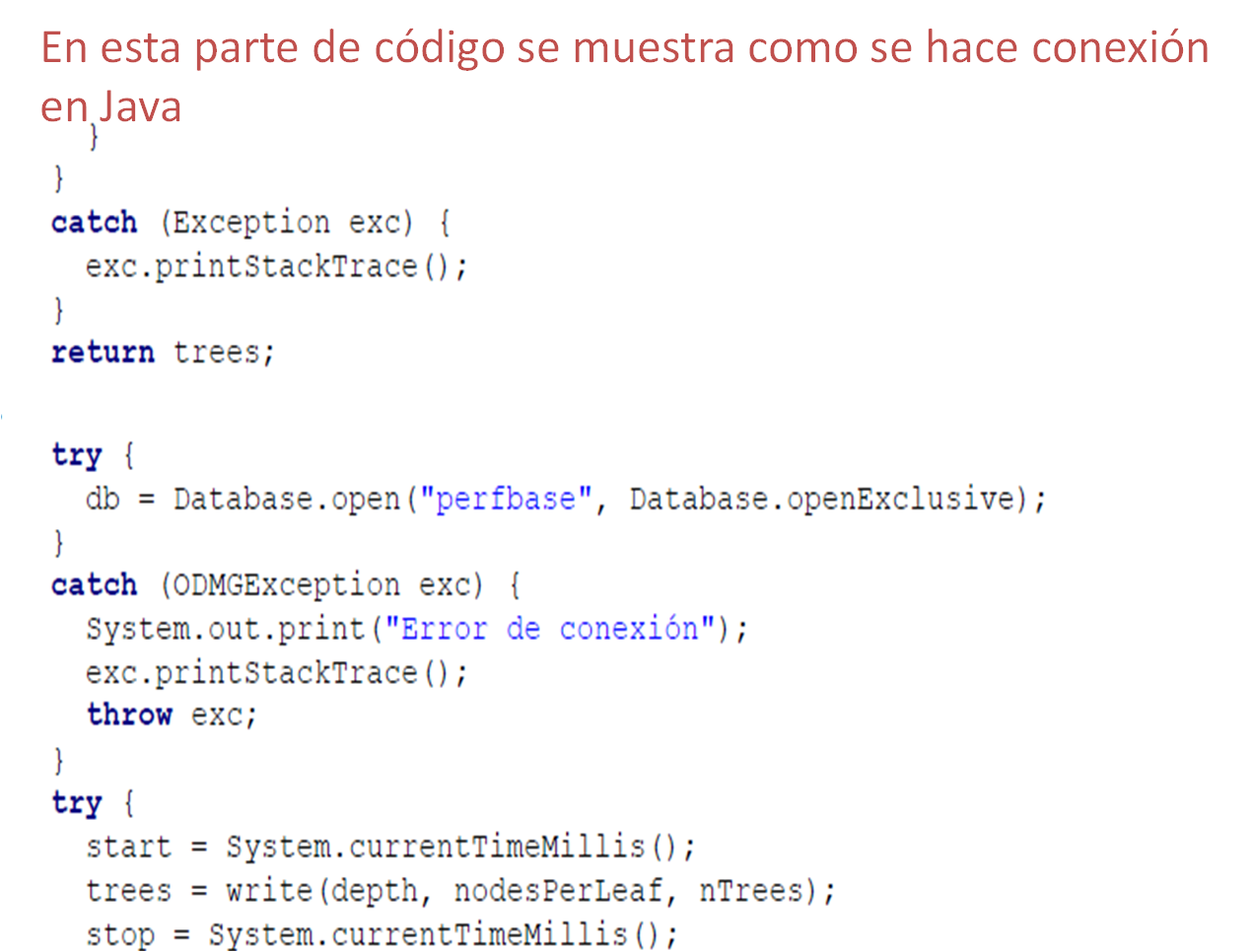 Topicos BD: Codigo en Java