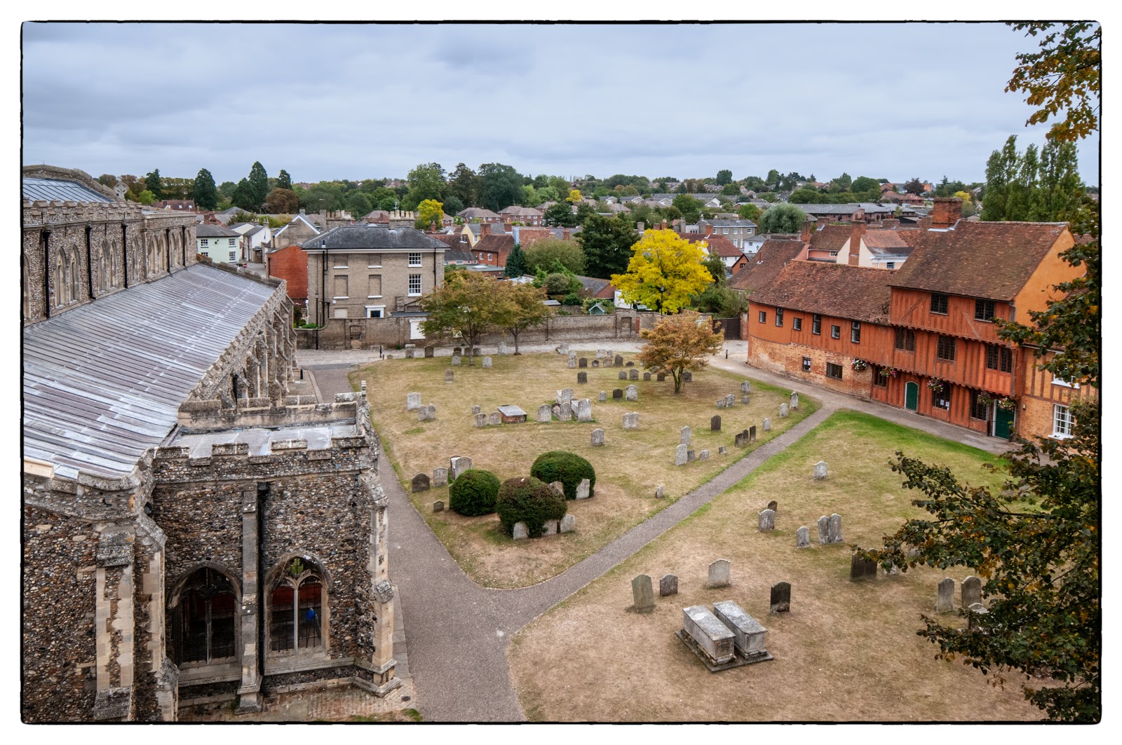 Hadleigh Guildhall and St Mary Church with Deanery Tower