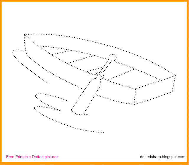 Free Dotted Printable for kids: Dotted Boat drawing