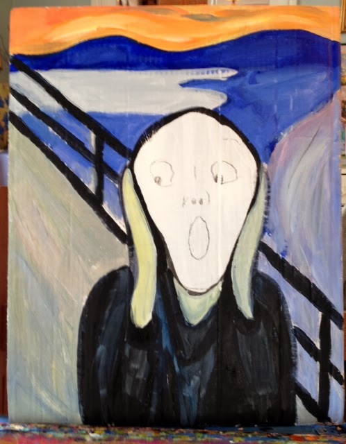 Kristina Wentzell Fine Art: a HALLOWEEN painting progression: the scream