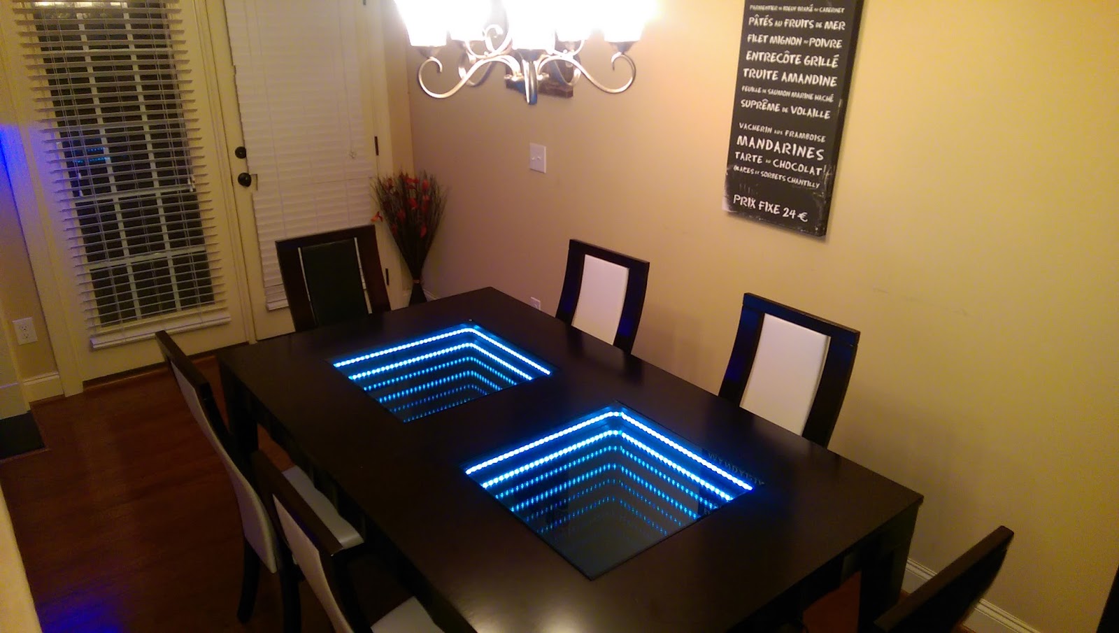 New Pics!: Custom Glass on a Custom Table (Infinity Table)