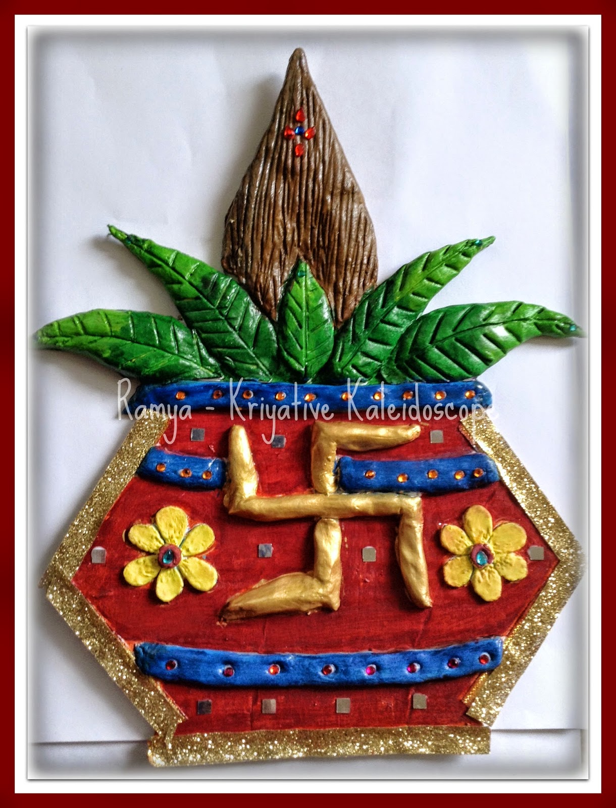 KALASH CLAY MURAL BY RECYCLING CARDBOARD - KRIYA-TIVE KALEIDOSCOPE