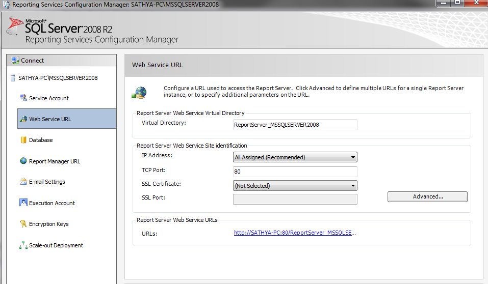 Error The Specified Report Server Url Could Not Be Found While