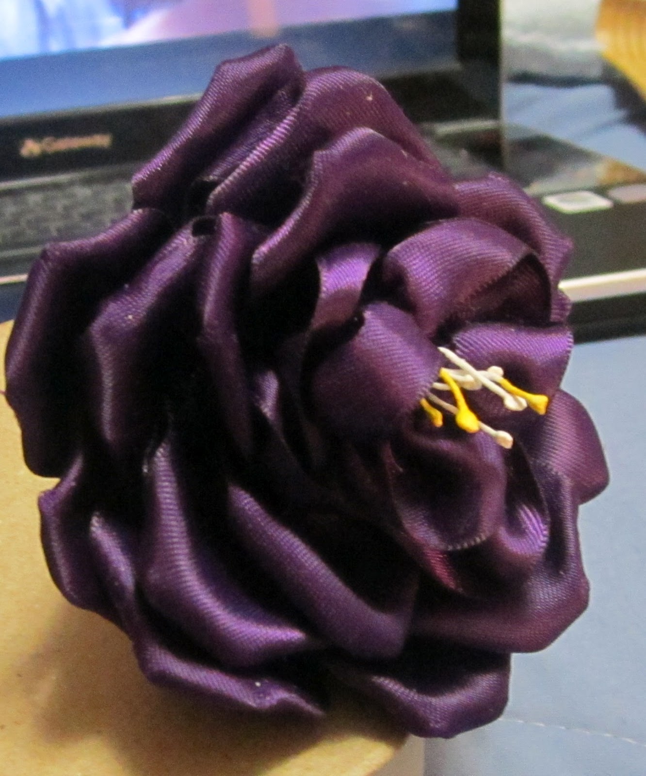 Ravings of a Mad Crafter: Ribbon Rose Finished