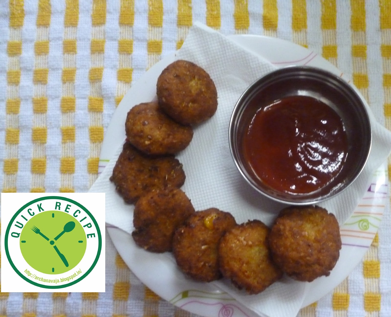 Quick Recipes By Archana: EASY AND QUICK CORN TIKKI