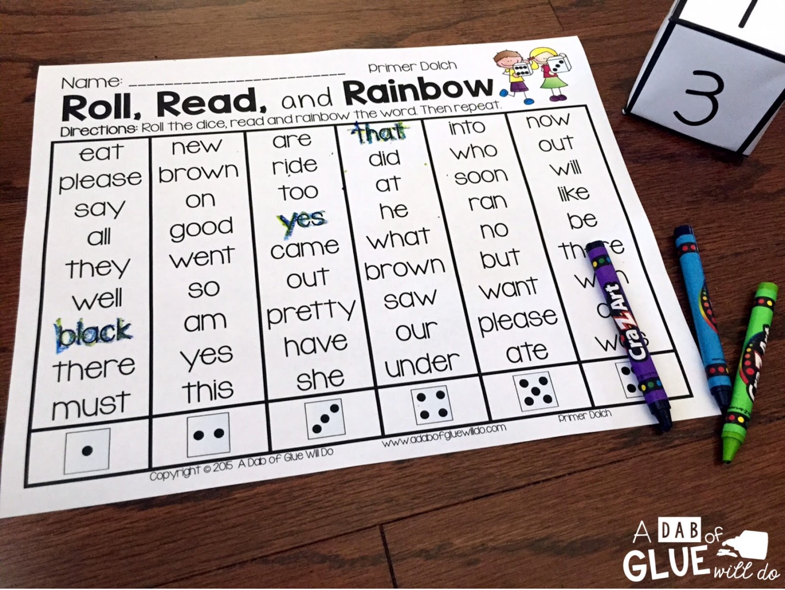 A Dab of Glue Will Do: Winner Wednesday: Popcorn Words Bundle: Dolch Primer