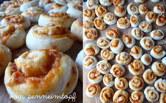 Penne im Topf: Mini - Pizzaschnecken