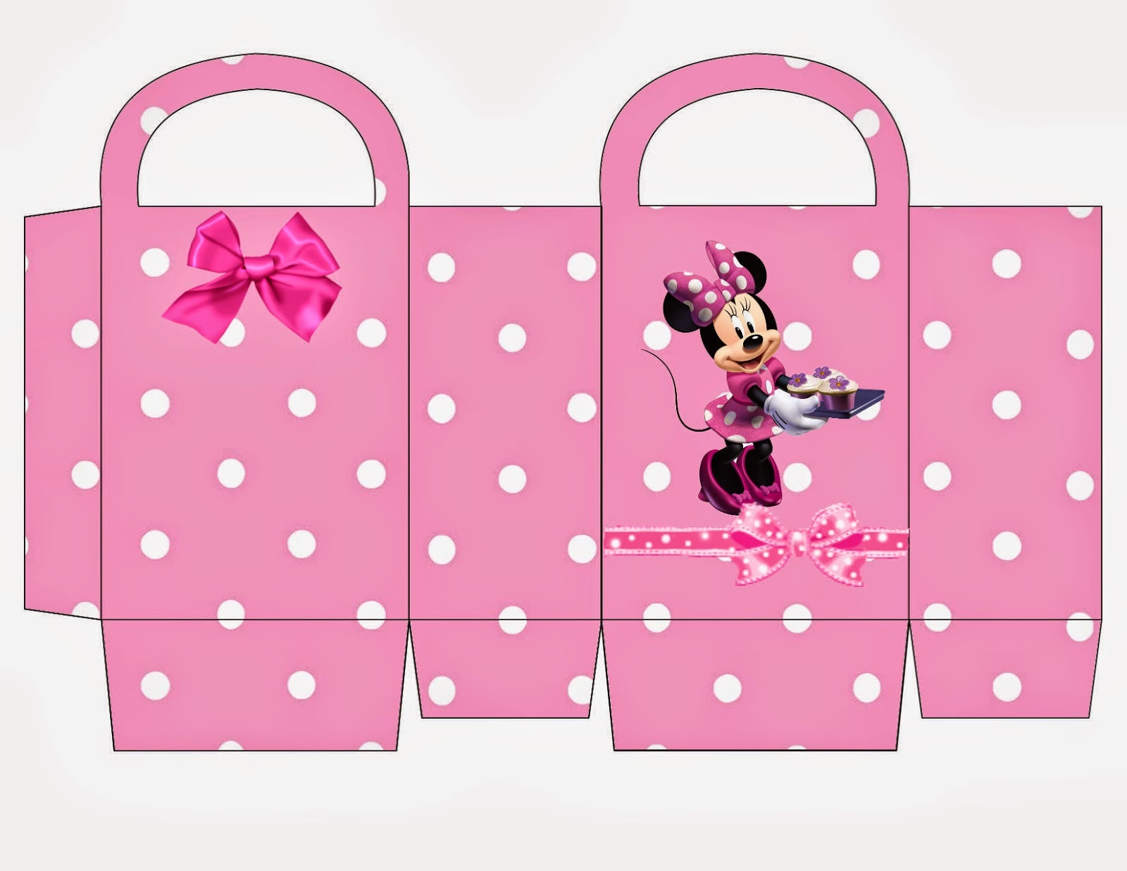 Minnie in Pink with White Polka Dots: Free Printable Candy Paper Bag ...