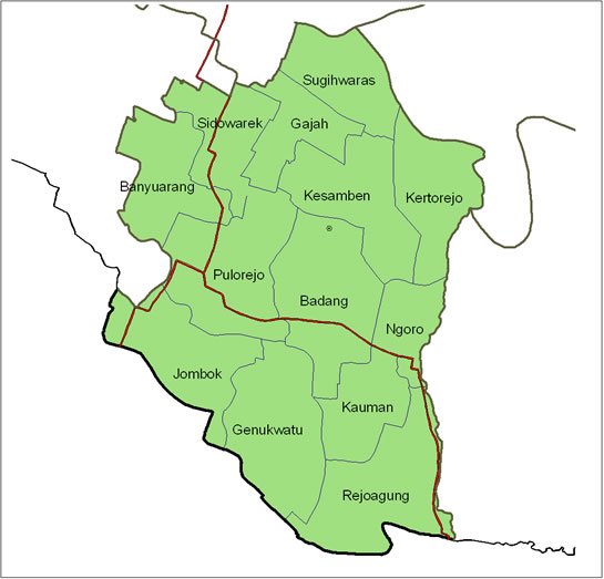 TAKJUB INDONESIA: PETA KECAMATAN-KECAMATAN DI KABUPATEN JOMBANG