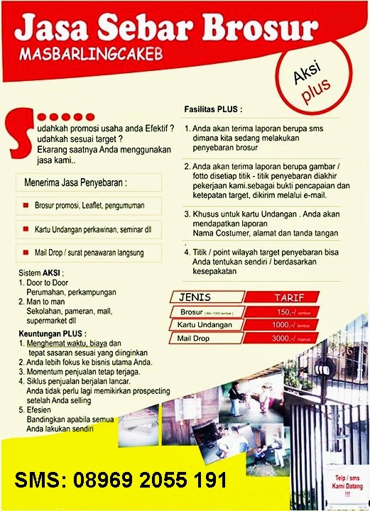 Jasa Sebar Brosur Purwokerto Purbalingga Banyumas Sebar Brosur ...