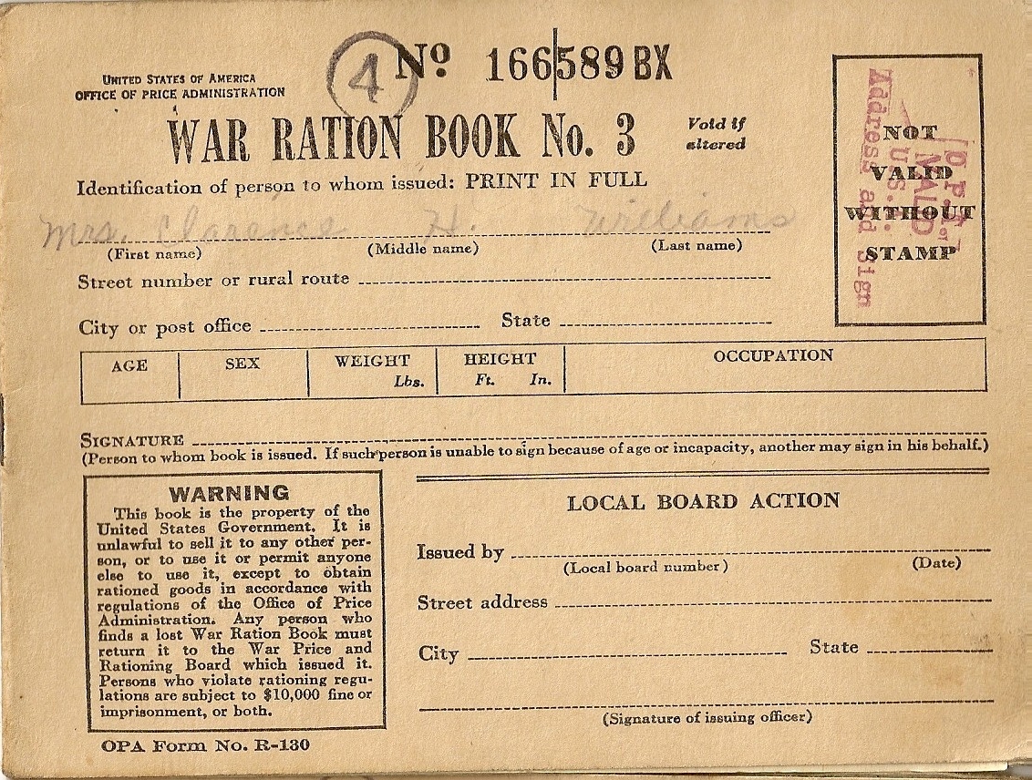 Shaking Paper: World War II U.S. Ration Books One Through Four