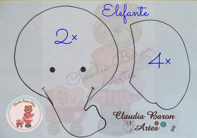 Moldes De Elefantes De Fieltro – Conmoldes.com