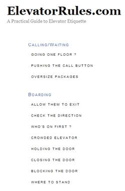 My That's English!: Elevator rules