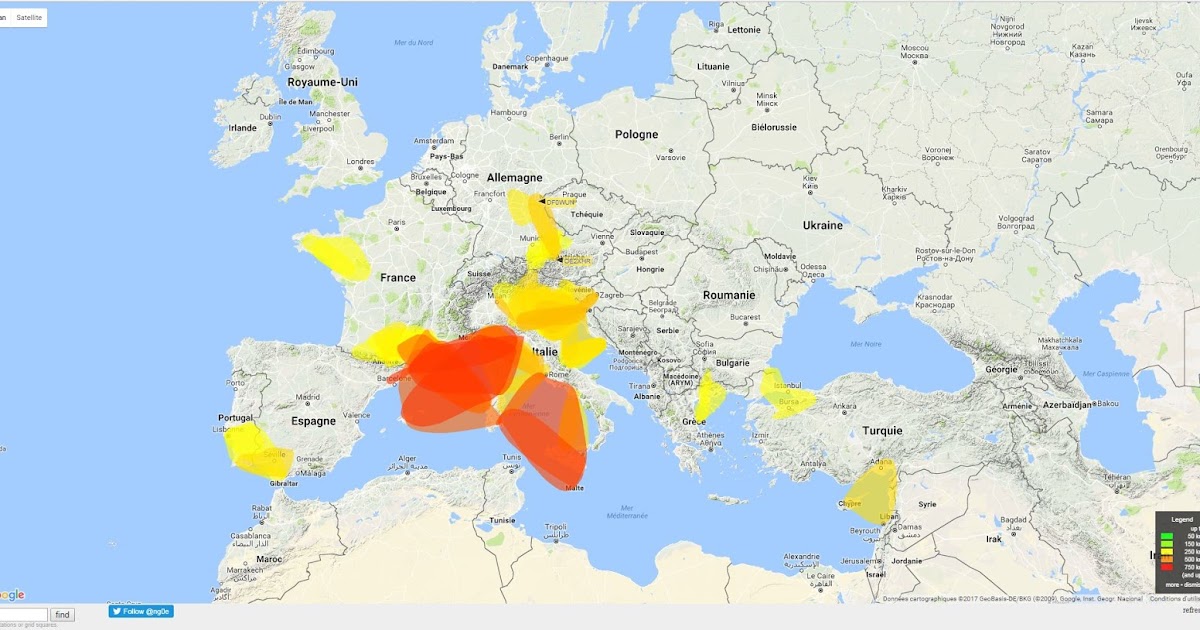 F4CZV : Une carte de la propagation VHF sur Google Map