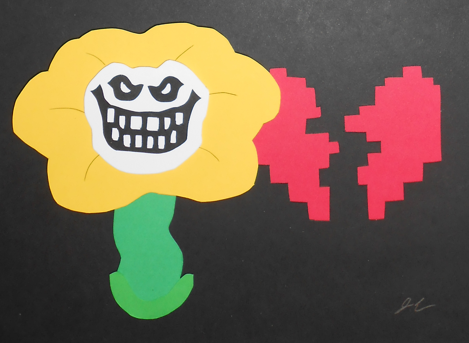 Jeff Ellison Art: Flowey from Undertale 3-D Paper Diorama