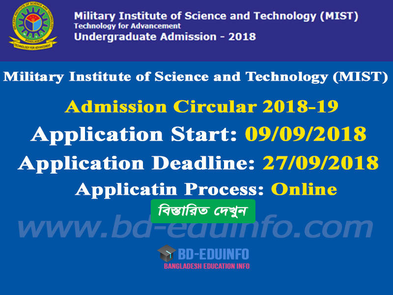 Military Institute of Science and Technology (MIST) Undergraduate ...