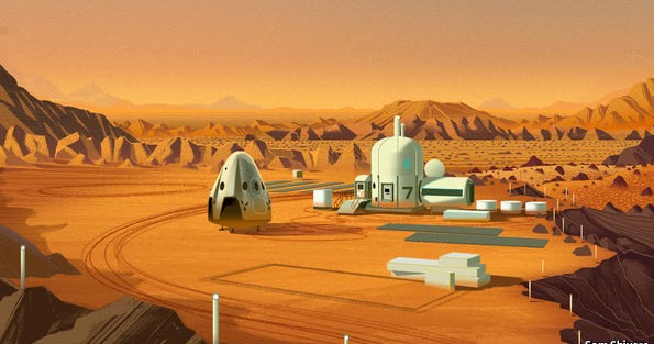 Early SpaceX base on Mars by Sam Chivers | human Mars