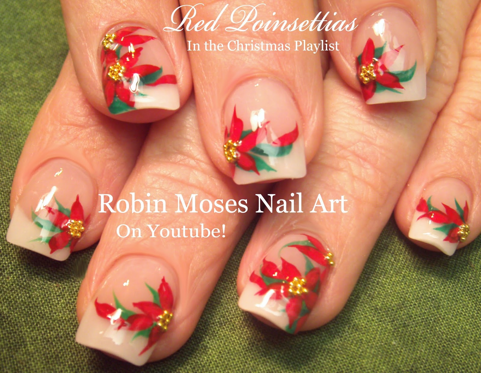 Nail Art by Robin Moses: Christmas Poinsetta Nail Art xmas Flower ...