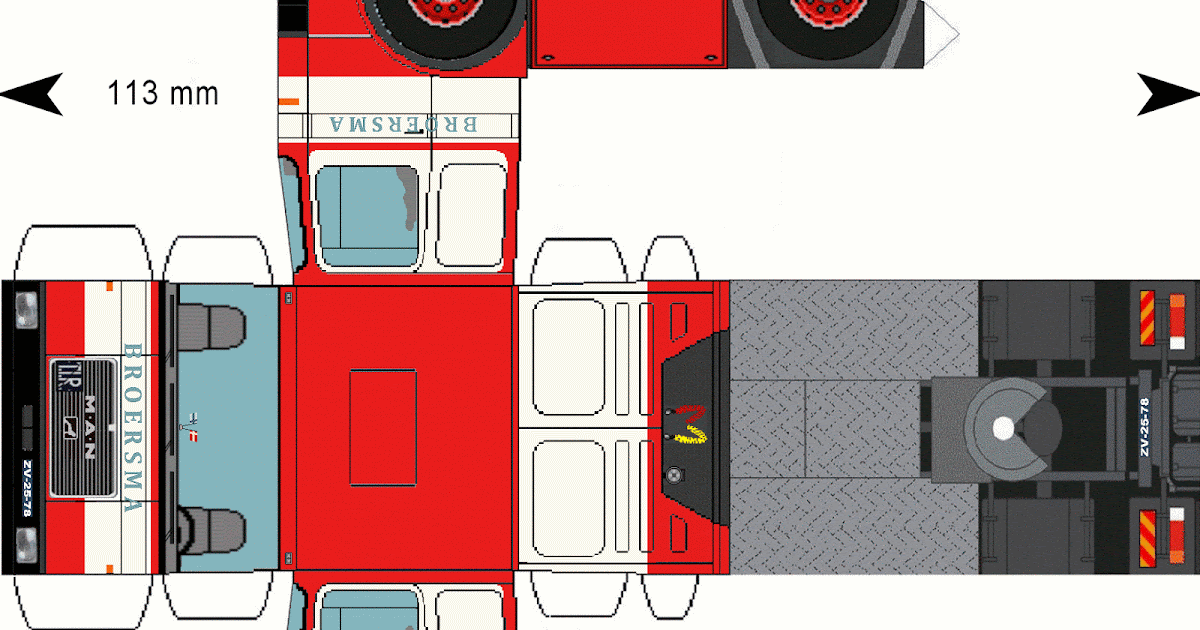 SP. Papel Modelismo: PaperCraft MAN T.I.R. - Broersma transport