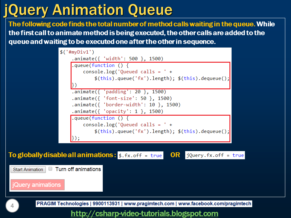 Sql Server Net And C Video Tutorial Jquery Animation Queue