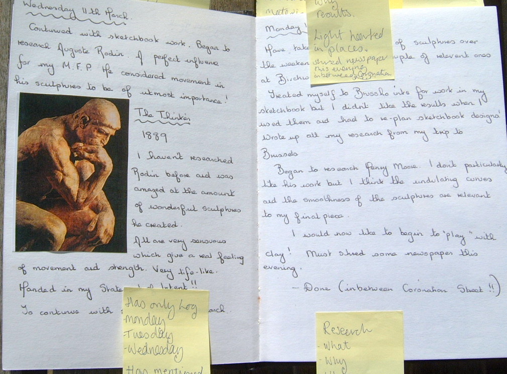 Dave's Final Major Project: Reflective diary example