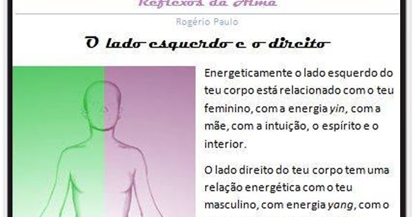 Luiza's Blog: O LADO ESQUERDO E O DIREITO