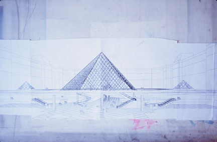 Beyond Architectural Illustration: Airbrush Demo - I M Pei's Louvre