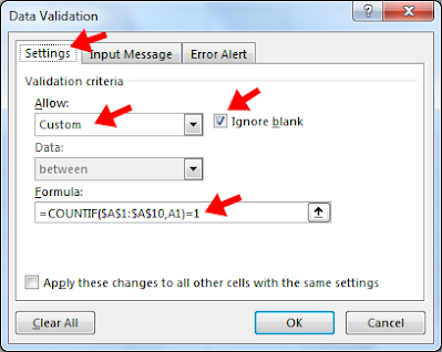 peeBun_Excel: การทำให้แสดงคำเตือนหากมีการคีย์ข้อมูลซ้ำในคอลัมน์ Excel