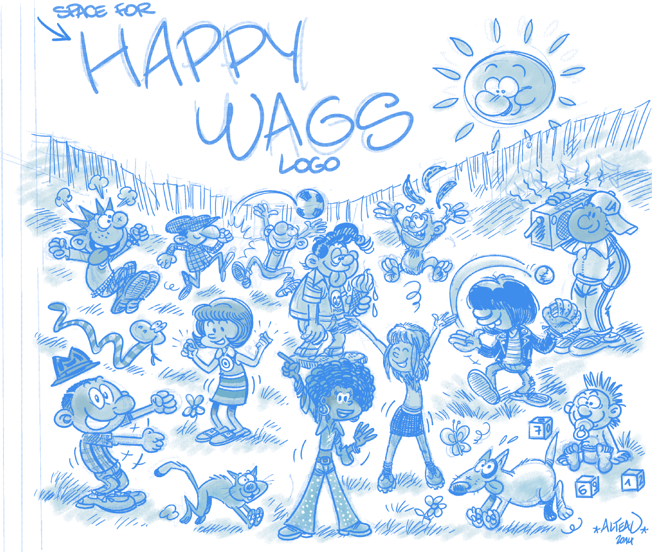 Alteau Nutty Cartoons: My artwork for HAPPY WAGS album (LP and CD ...
