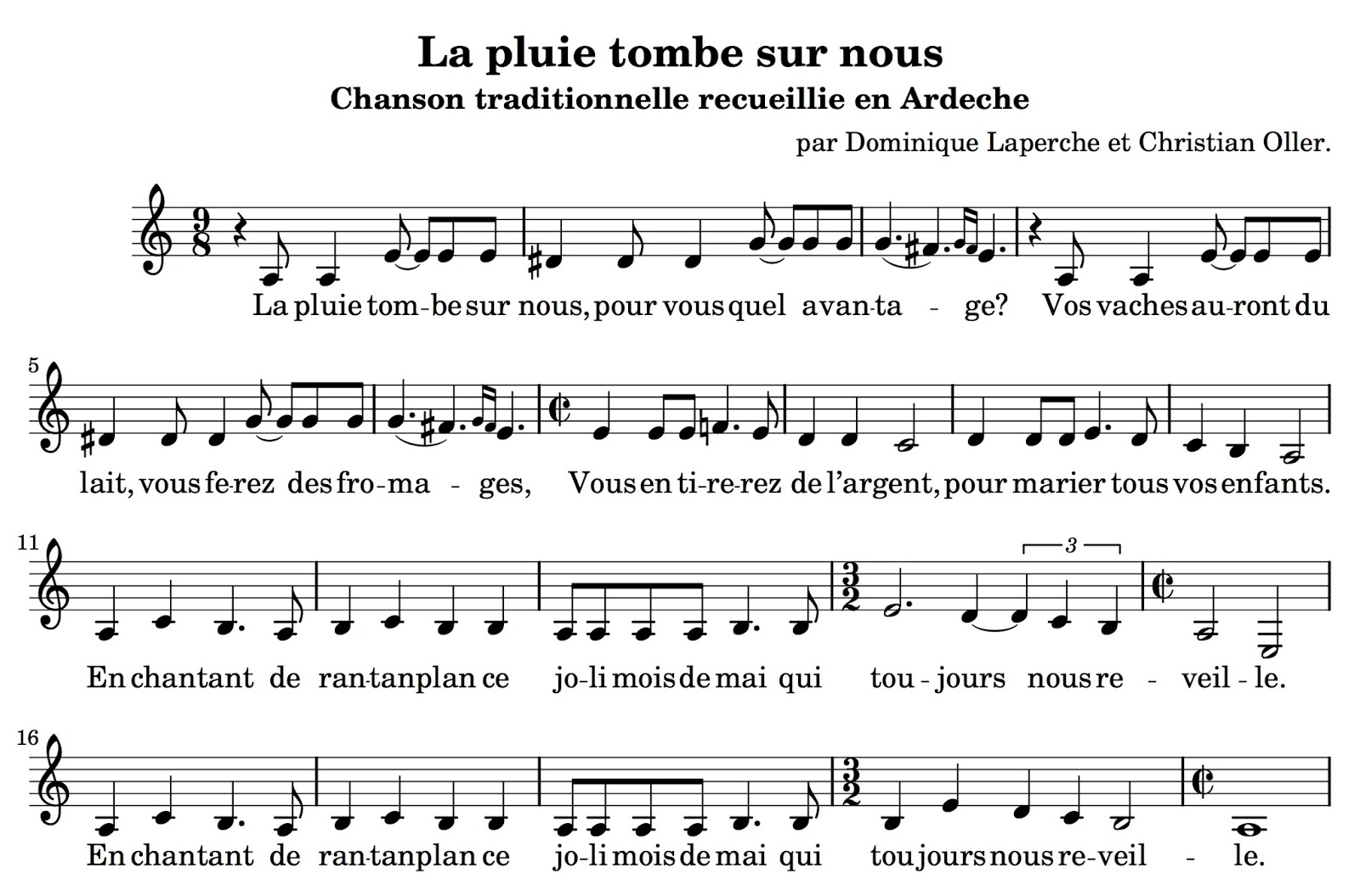 Du bourdon à la mélodie : La pluie tombe sur nous