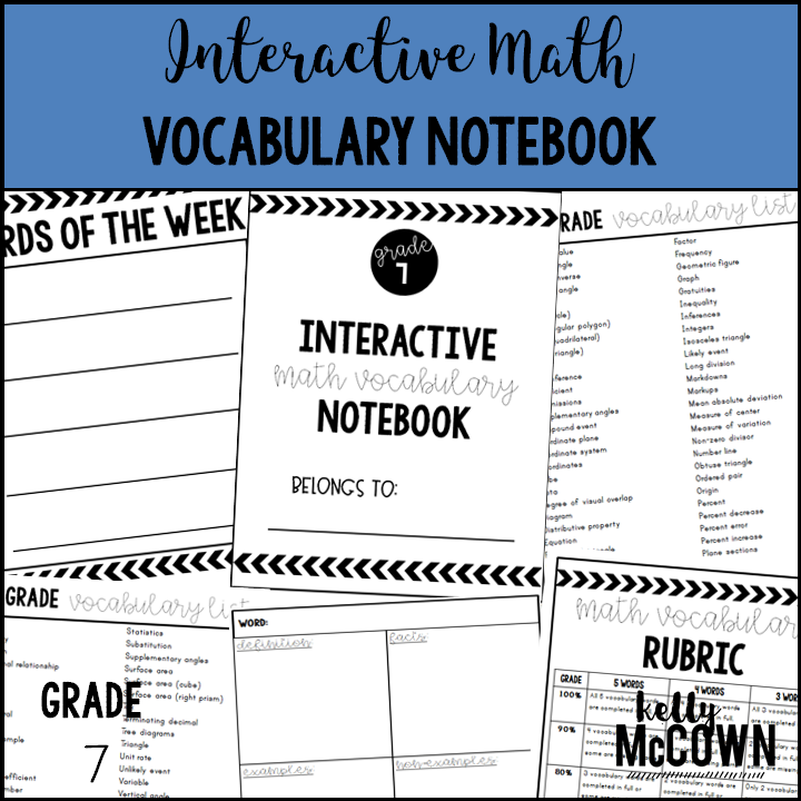 Kelly McCown: Interactive Math Vocabulary Notebooks (Grades 6 to 8)