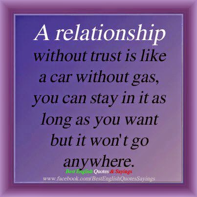 Inspirational Quotes For Life: A relationship without trust is like car ...