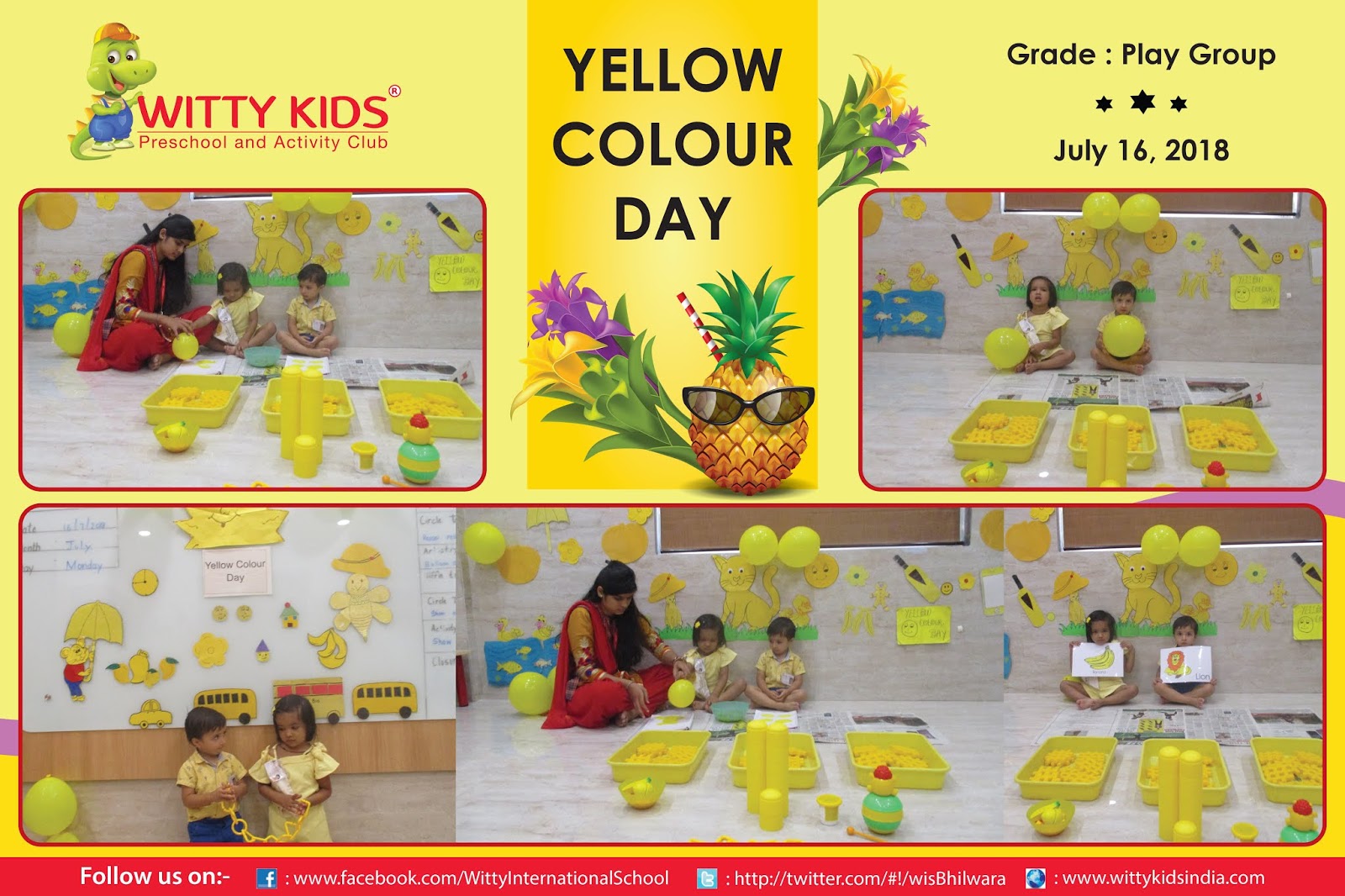 On the top of the World...: YELLOW COLOUR DAY (Play Group, Witty Kids ...
