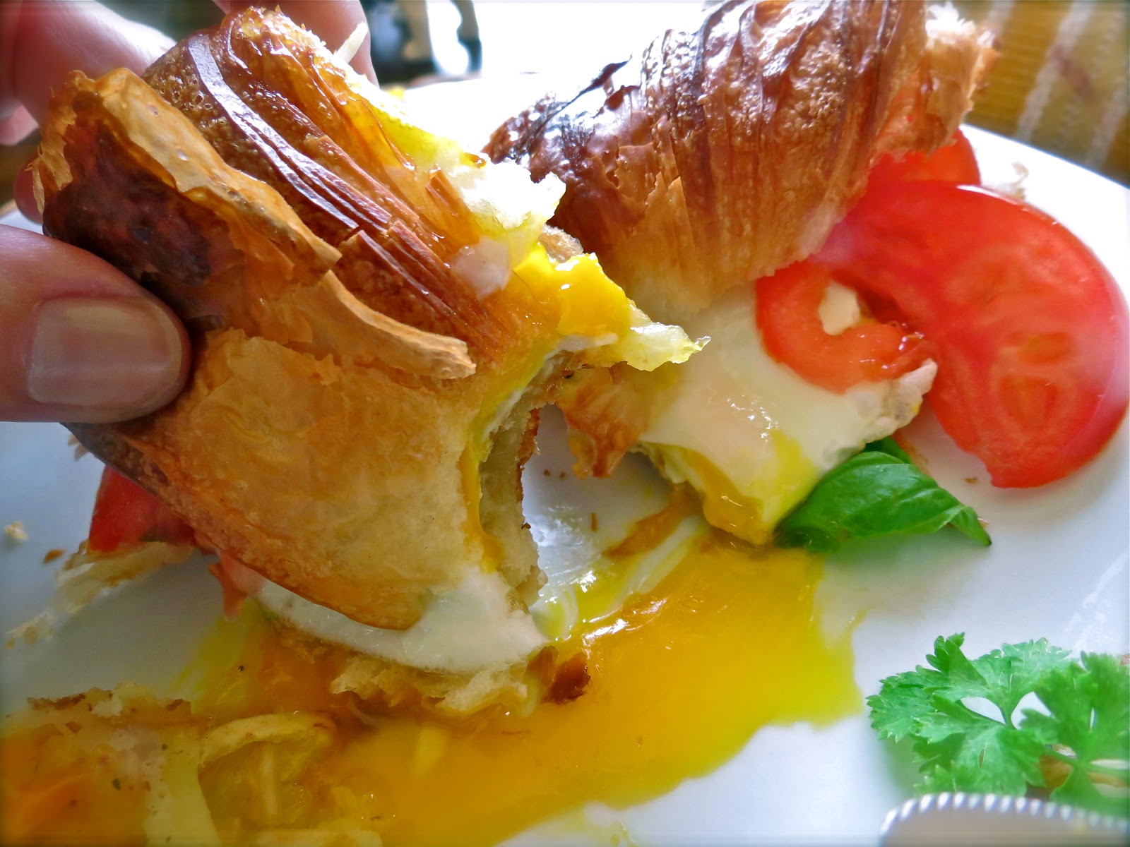 The Bee Cave Kitchen : Caprese Breakfast Croissant Sandwich