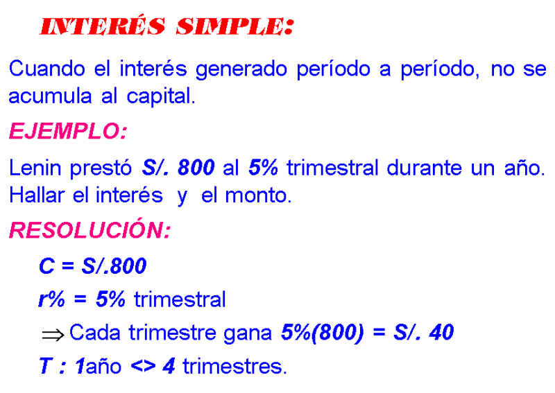 QUÉ ES LA REGLA DE INTERÉS SIMPLE EJEMPLOS