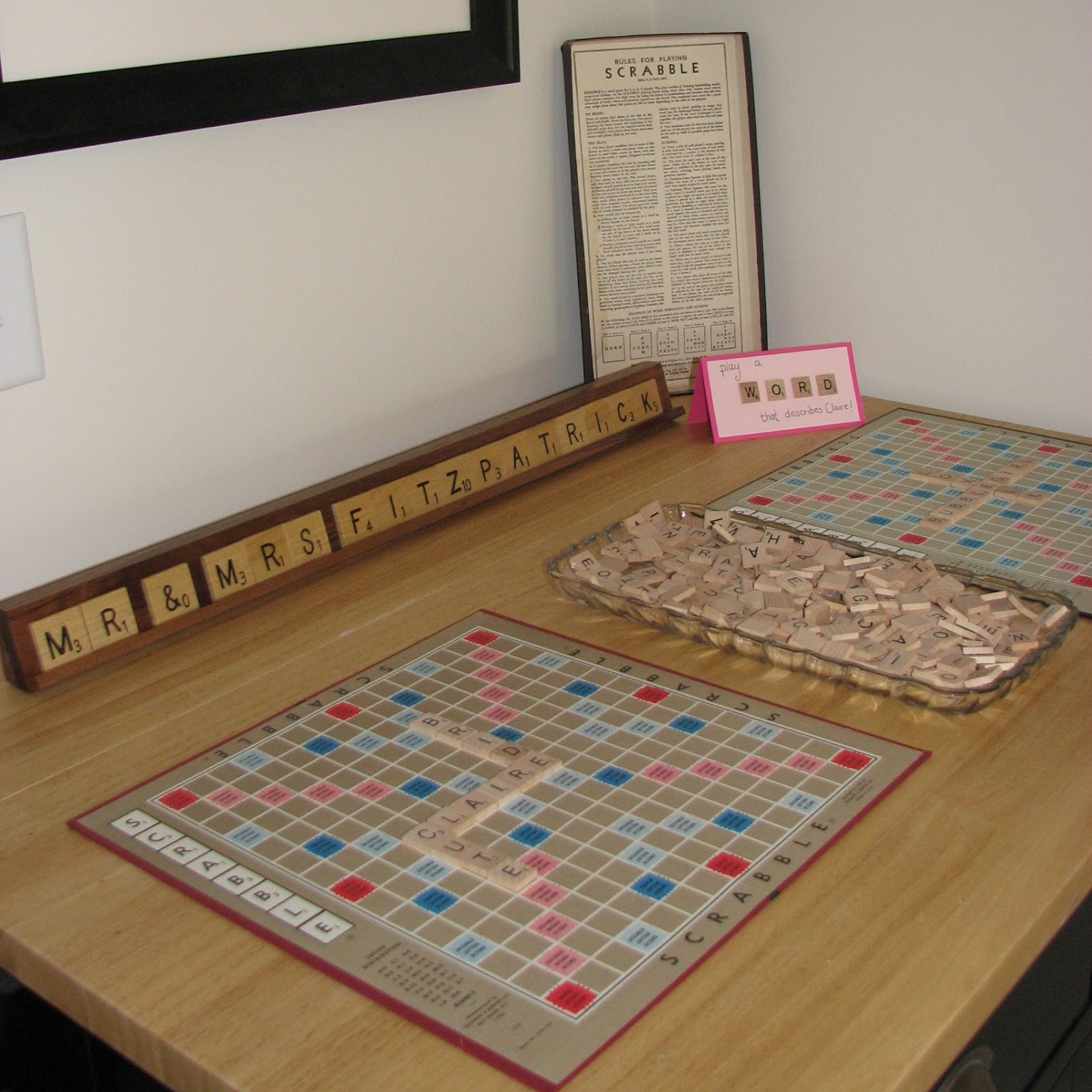 Clementine Knits: DIY Scrabble Themed Party