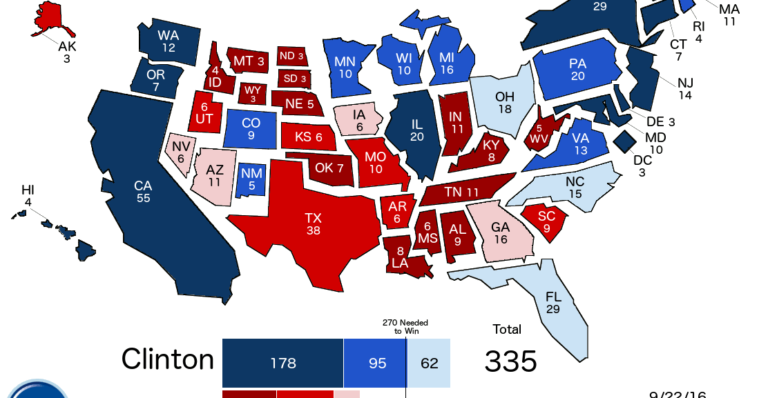 The Electoral College Map (9/22/16) - zitac02