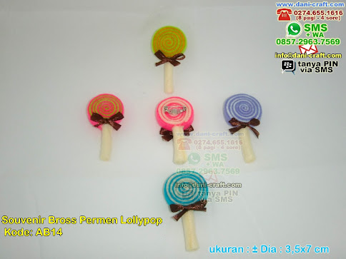 Souvenir Bross Permen Lolypop Flanel | Souvenir Pernikahan