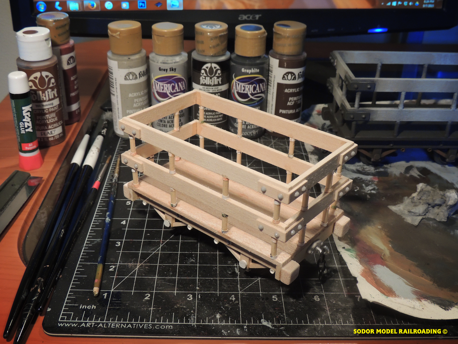 SodorModelRailroading: Scratch-Built Slate Cars | 16mm Scale