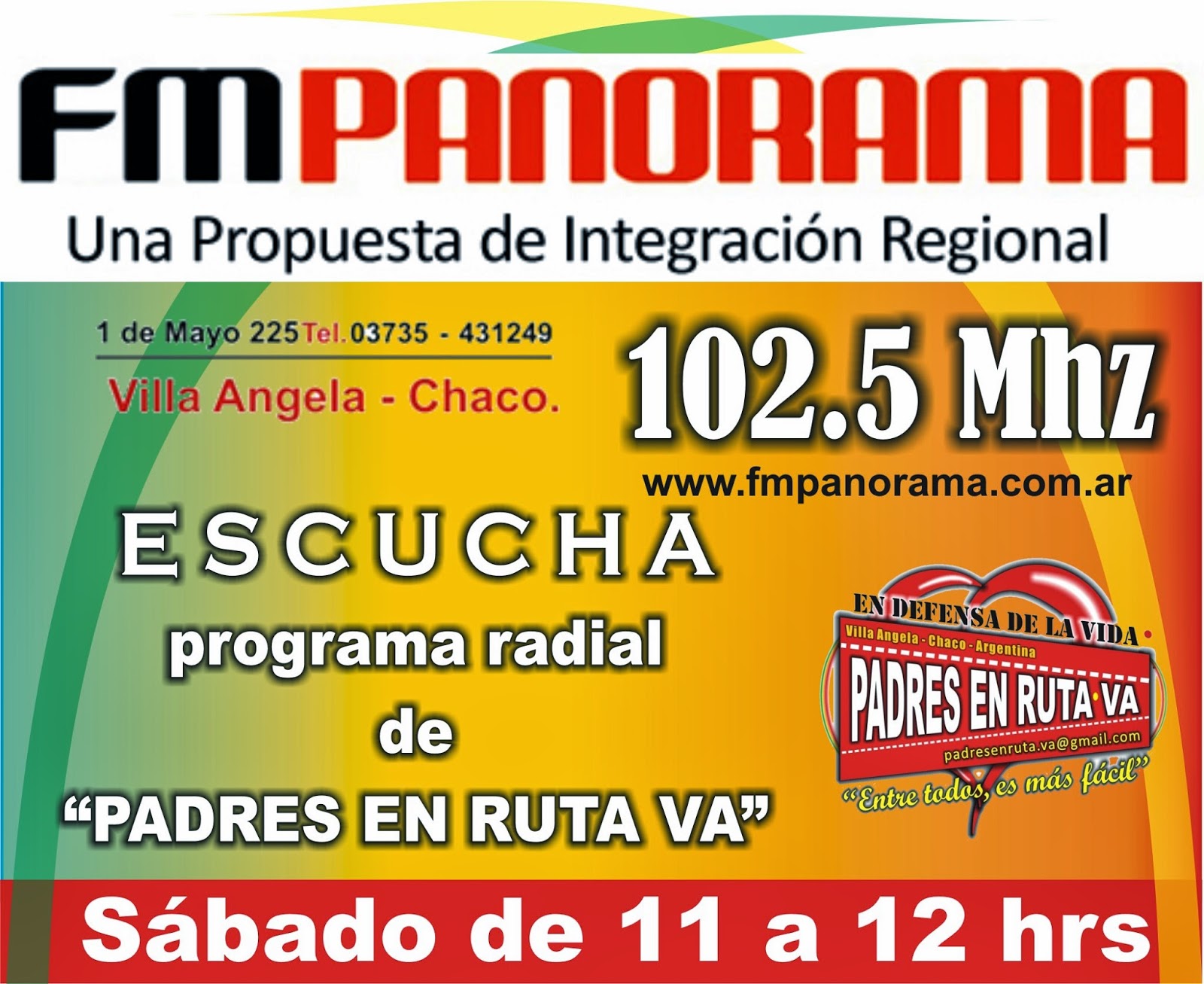 Progr. radial "Padres en Ruta VA", también se emite por FM PANORAMA ...