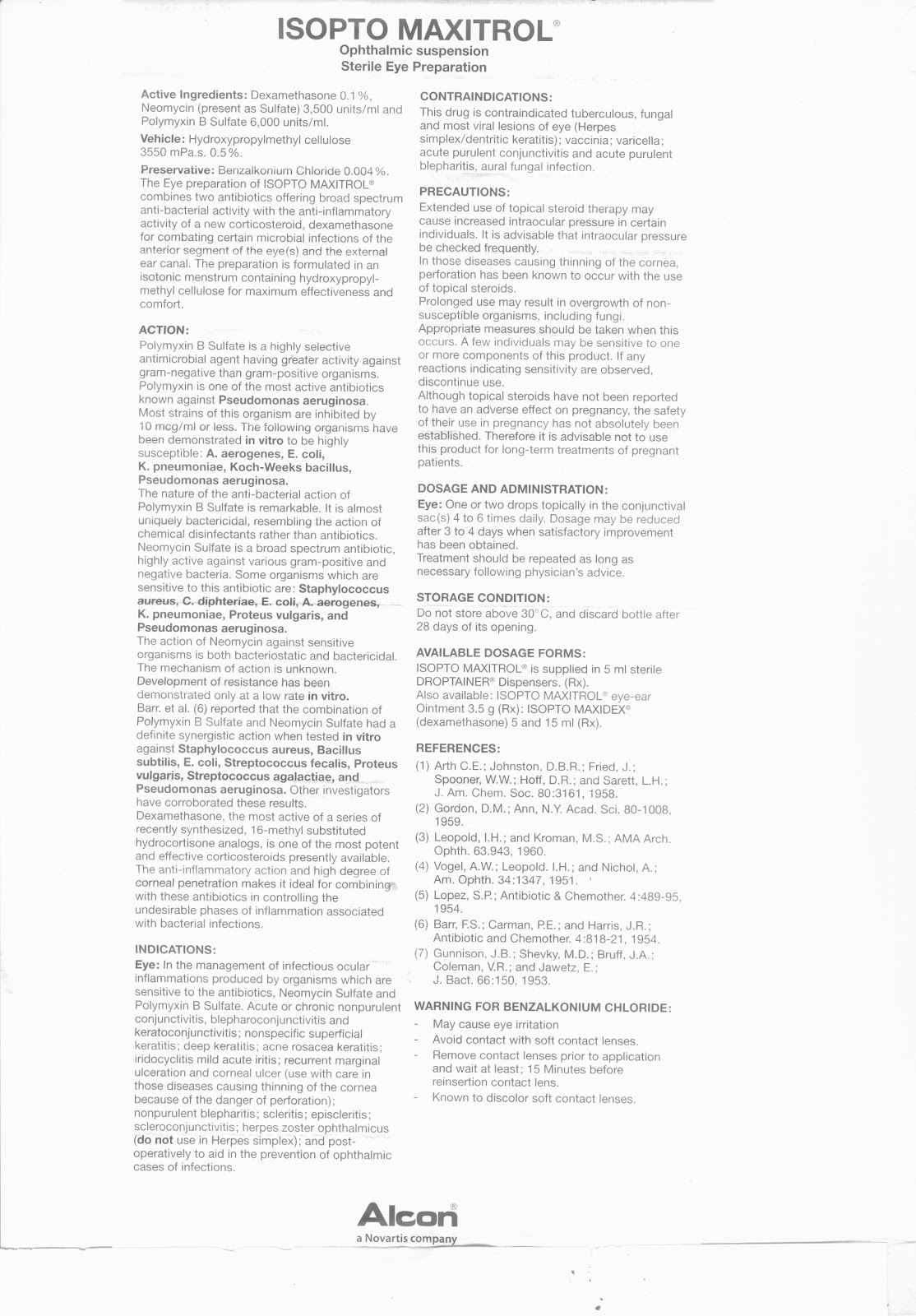 Drug Pamphlet: ISOPTO MAXITROL