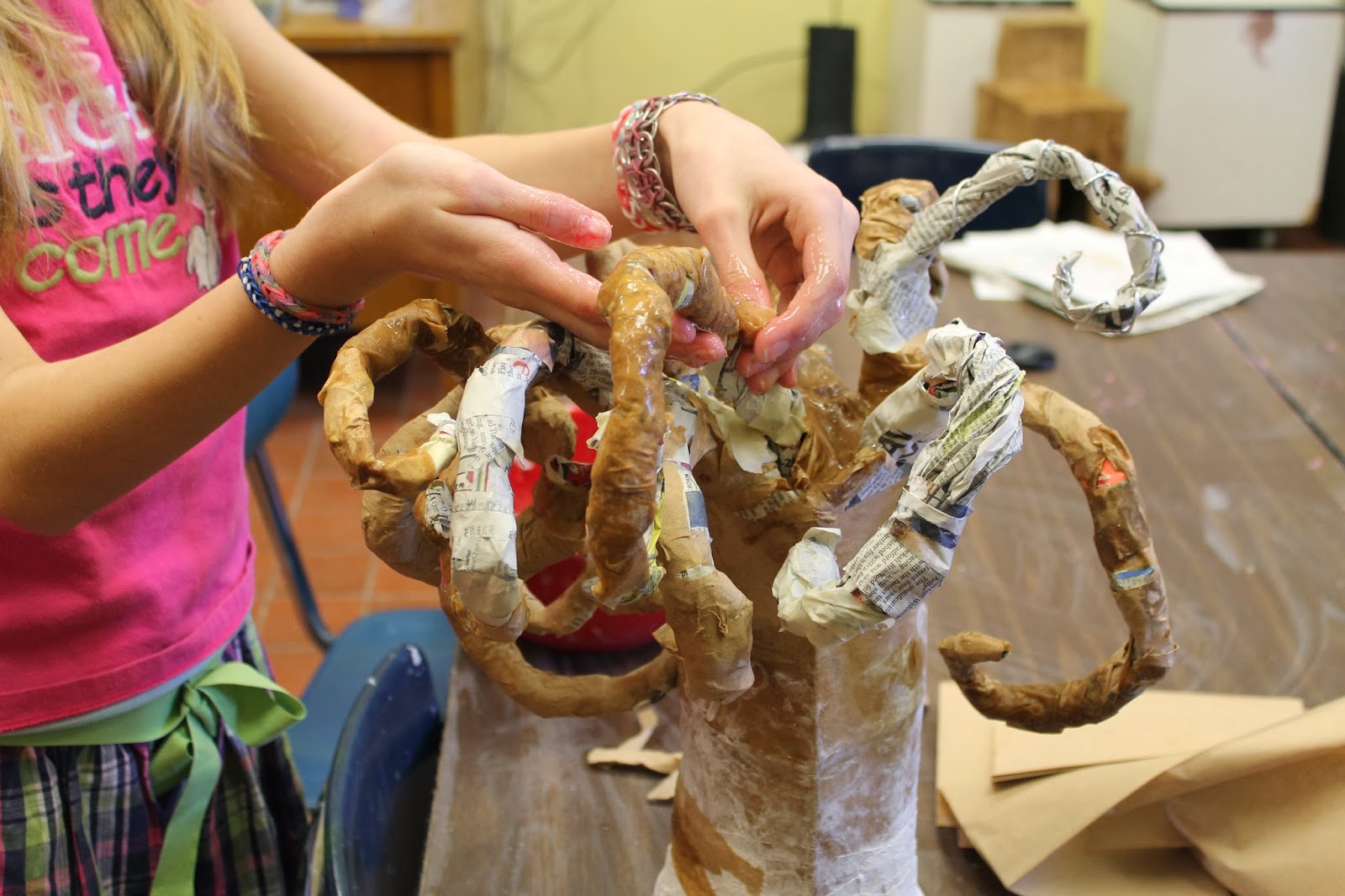 CPP Middle School Art Blog: Paper Mache Projects...Almost Done